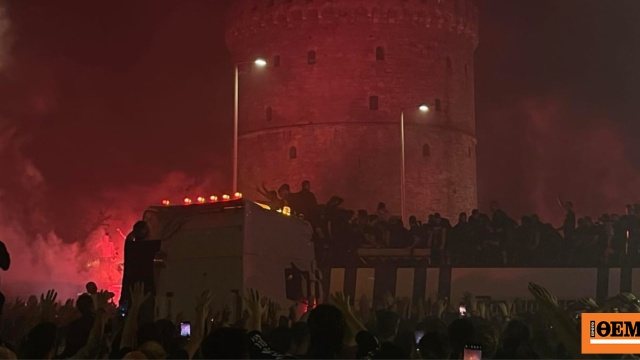 Ολονύχτιο γλέντι στον Λευκό Πύργο: Ο ΠΑΟΚ πανηγυρίζει το 4ο πρωτάθλημα ...