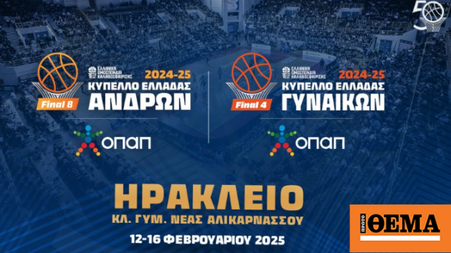 Κύπελλο μπάσκετ: Στο Ηράκλειο το Final-8 ανδρών και το Final-4 γυναικών