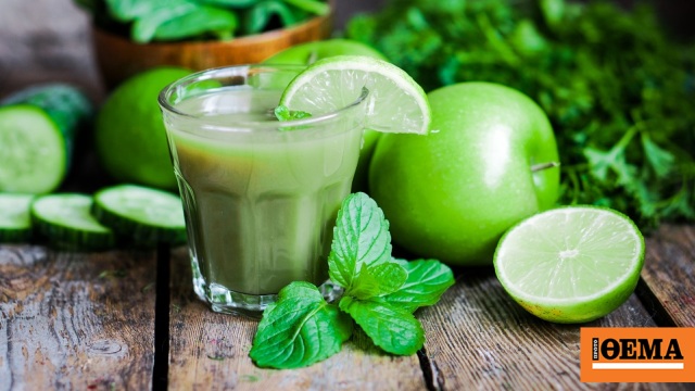 Χυμός πράσινο μήλο με φινόκιο, λάιμ, σπανάκι και αγγούρι