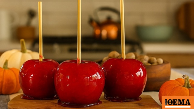 Candy apples: Φτιάχνουμε καραμελωμένα μήλα για το Halloween party