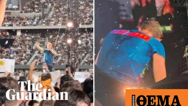 WebTV - Coldplay's Chris Martin falls through stage during Melbourne ...